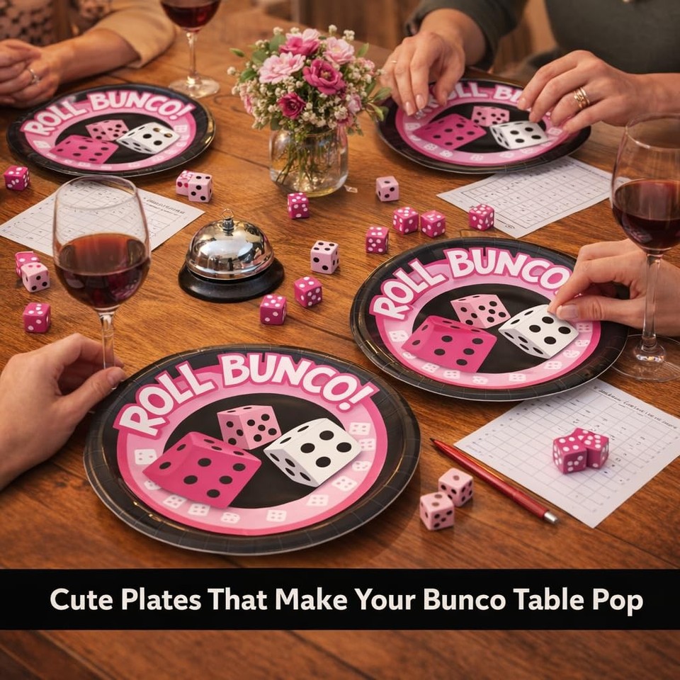 Bunco Party Plates – Cute Table Décor Plates for Bunco Night Displays ...