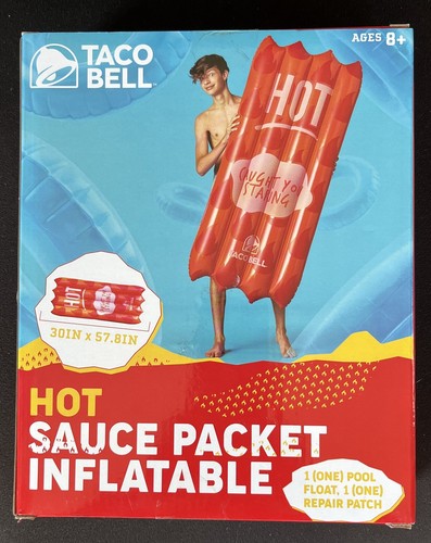 Taco Bell 30x57.8" Inflatable Hot Sauce Packet Swim Float Sealed New | eBay