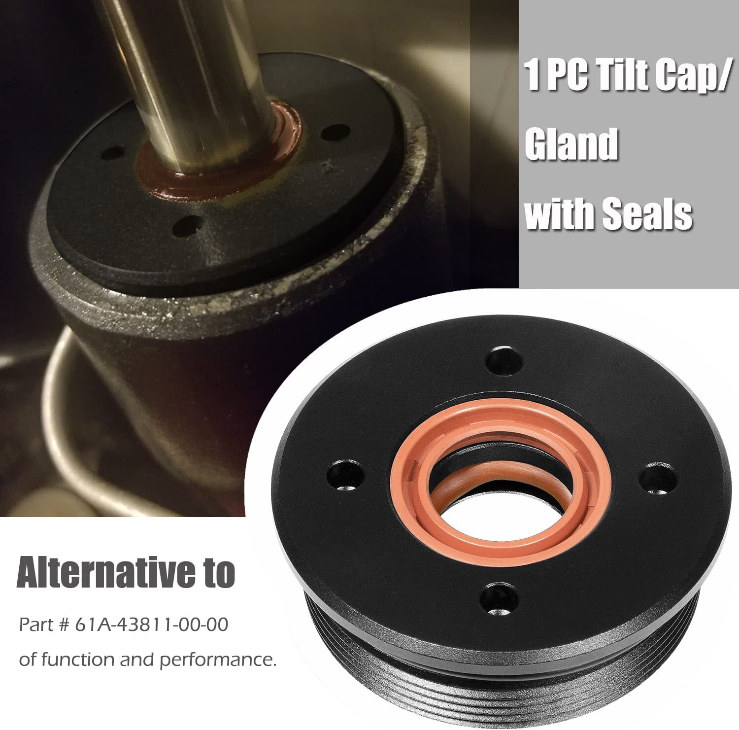 For Yamaha 200-225-250-300 HP V6 3.3L Tilt Cap/Gland Seals 61A-43811-00 ...