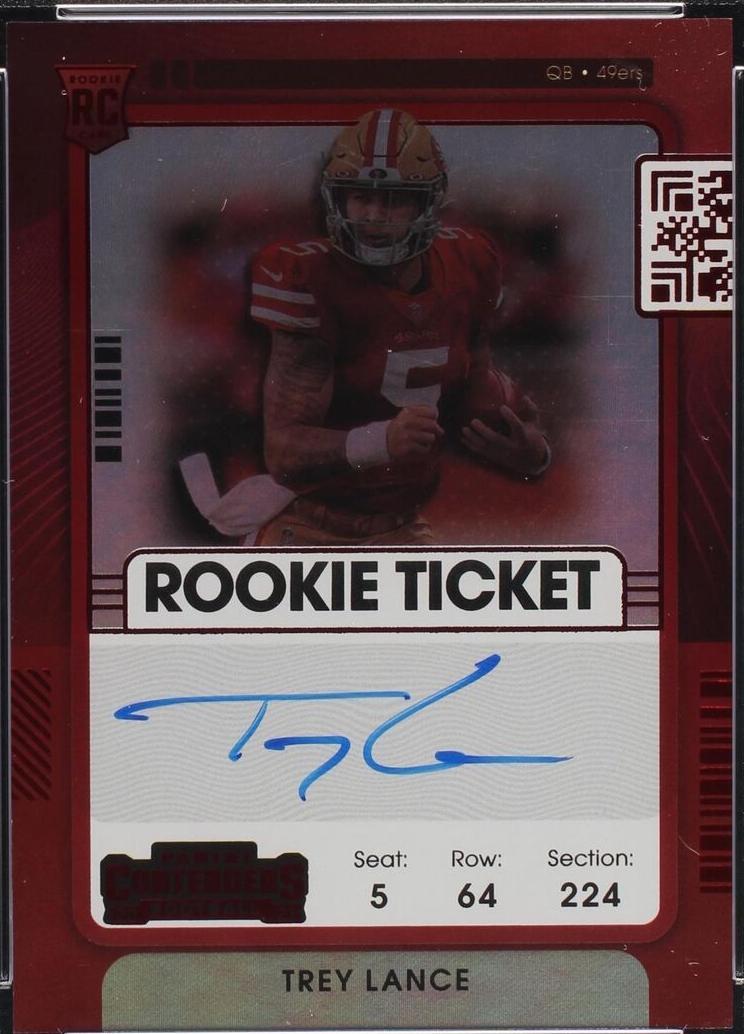 2021 Panini Contenders - Rookie Ticket RPS Trey Lance #103 Red Zone ...