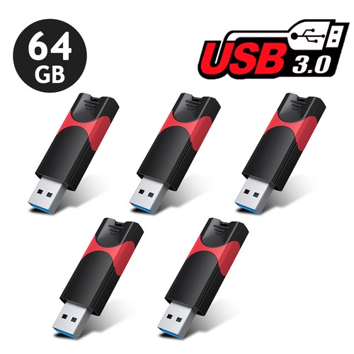 5PCS 64GB USB3.0 Flash Drive Memory Sticks Retractable Thumb Pen Drive ...