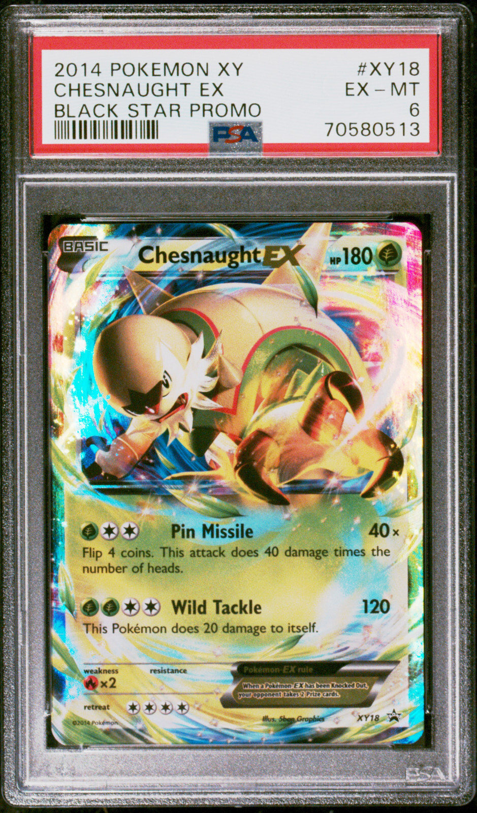 2014 Pokemon TCG XY Black Star Promo XY18 Chesnaught EX PSA 6 Pop 3 New ...