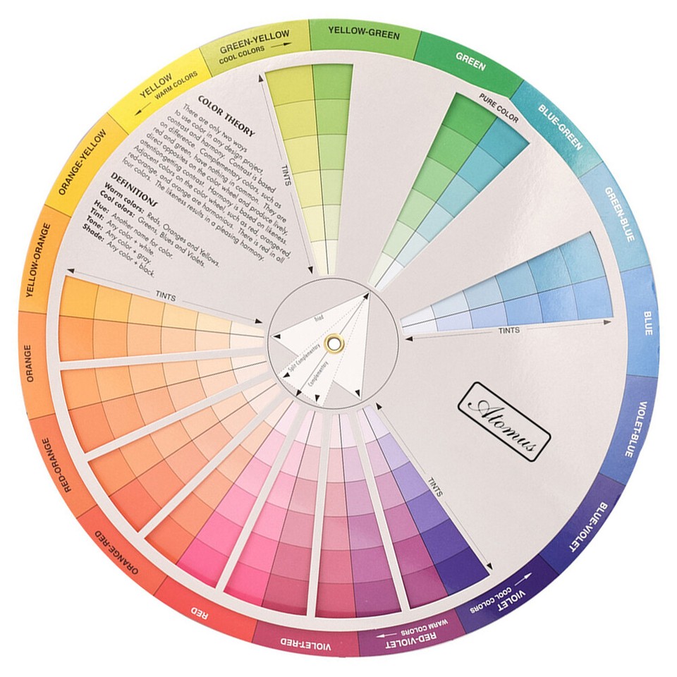 Creative Color Wheel Color Learning Rotation Wheel Color Board Chart ...