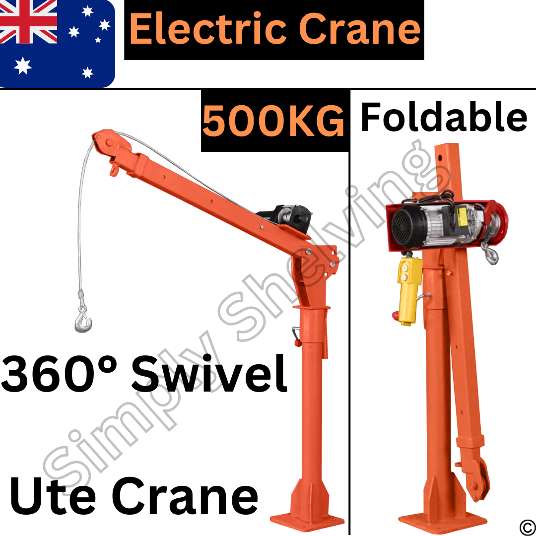 Jib Crane UTE 500kg Electric Hoist Winch 12V 360 Degree Engine Car ...