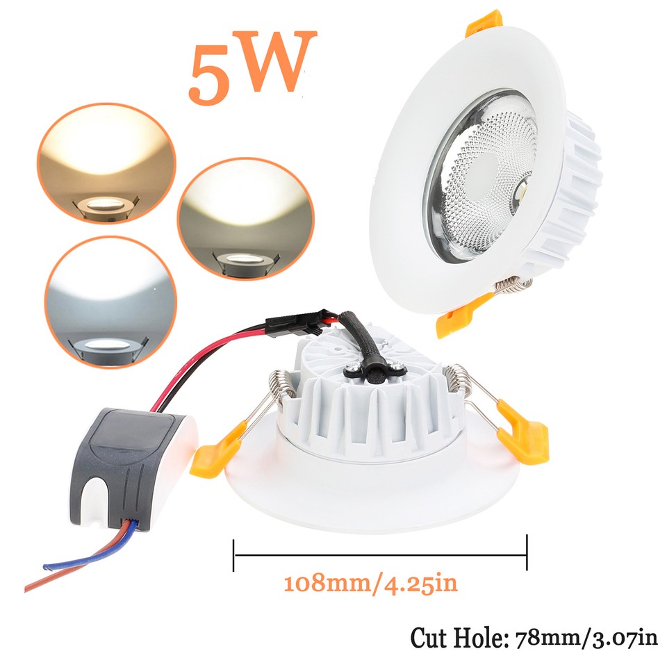 LED Recessed Ceiling Downlight COB Spotlights 3W 5W 10W 12W 18W 24W ...