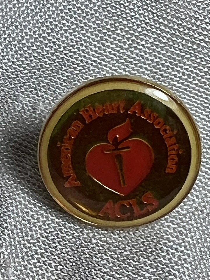 American Heart Association ACLS Vintage Lapel Pin Pinback Hat Enamel 1P ...