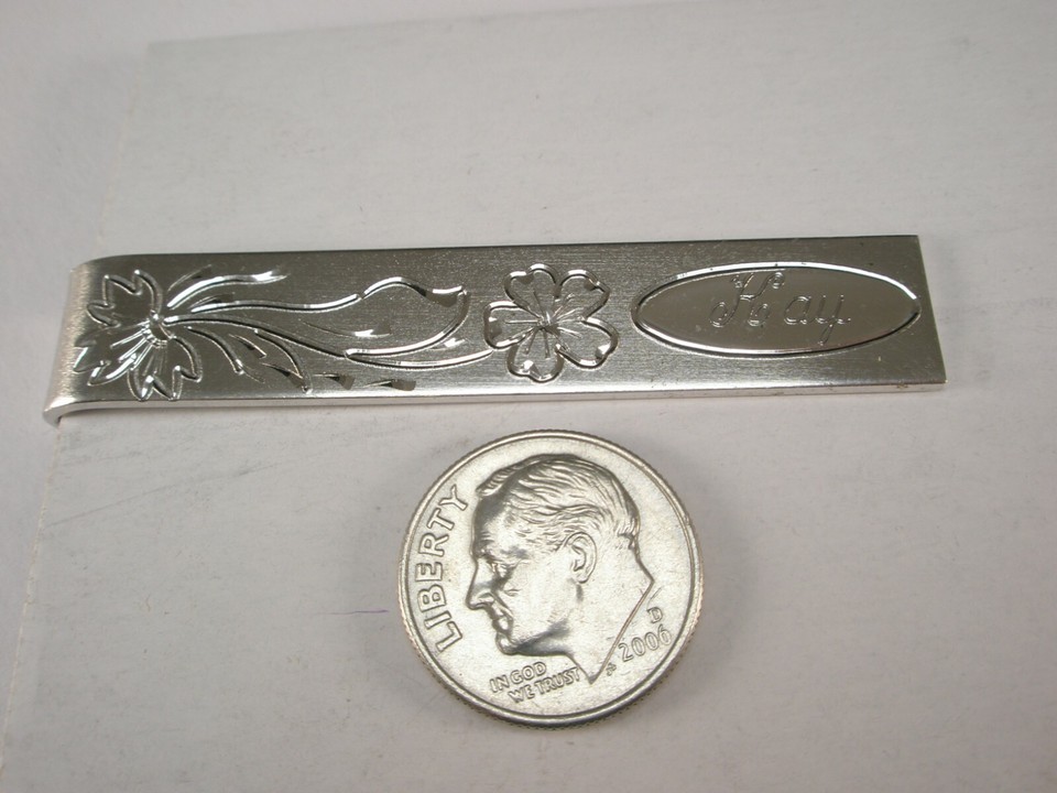 KAY Engraved Vintage LADIES MONEY CLIP or TIE BAR CLIP Monogram ...