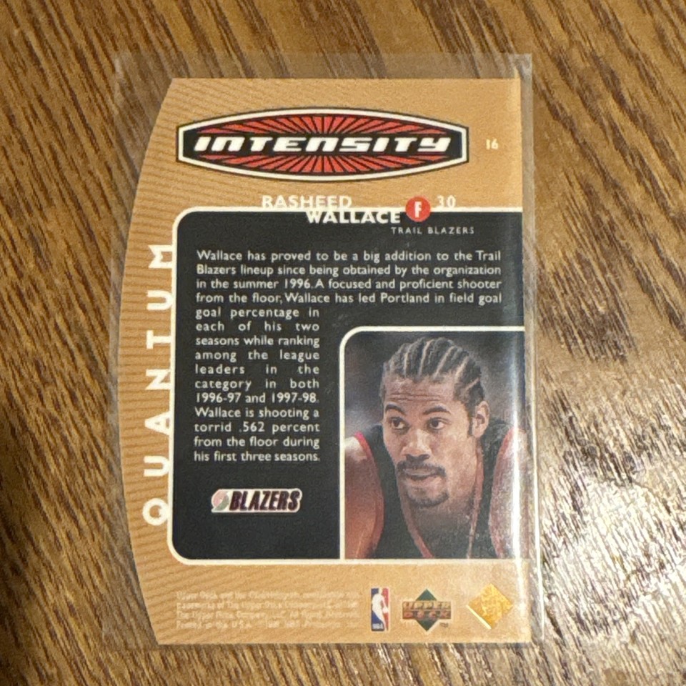 1998-99 Upper Deck Intensity Bronze Die Cut Rasheed Wallace /1500 ...