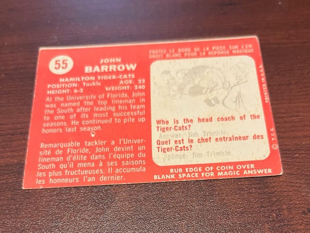1958 Topps CFL - #55 John Barrow (RC) for sale online | eBay