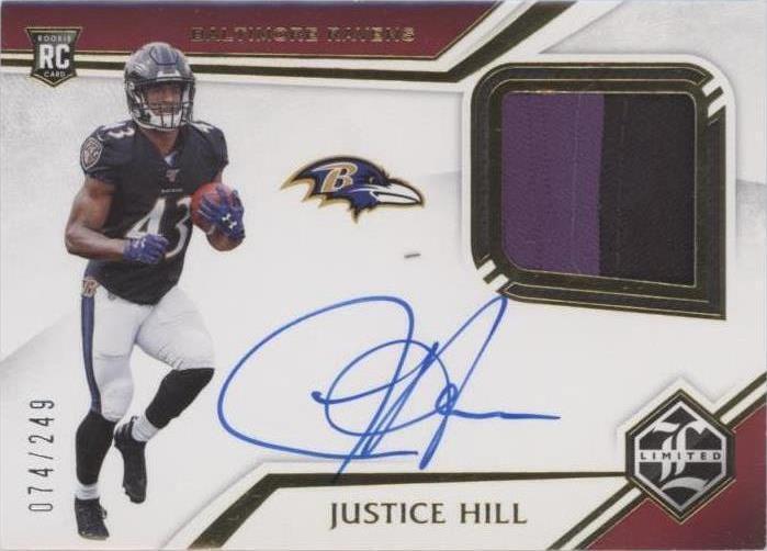 2019 Panini Limited - Rookie Patch Autographs Justice Hill #129 /249 ...