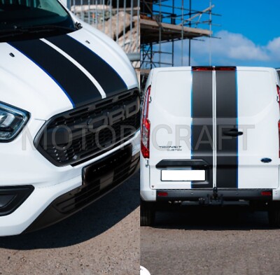 For FORD TRANSIT CUSTOM BONNET & REAR DOOR PIN STRIPES DECALS KIT VINYL ...