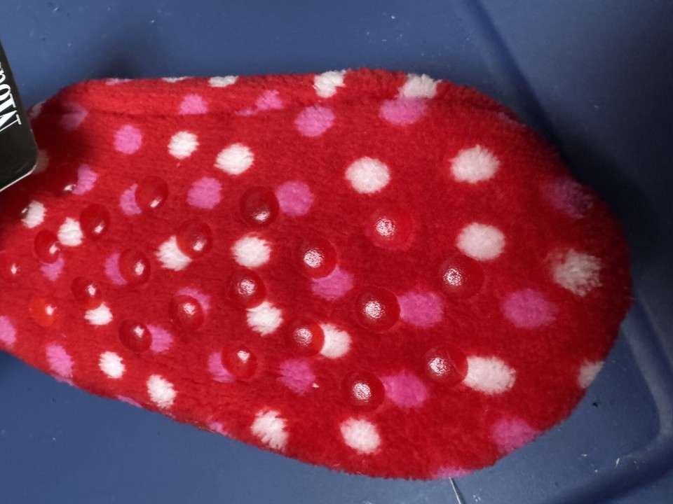Minnie Mouse Red/Pink Soft Toddler Slipper—Minnie W/Bow-Anti Slip-Size ...