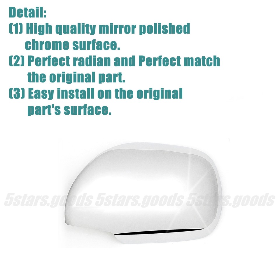 Chrome Side Rear View Mirror Full Covers Trims For 2003-2009 Toyota ...