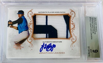 2018 Leaf Trinity Jonathan Loaisiga Patch Auto Bronze Spectrum BGS 9/10 ...