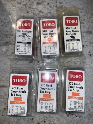 Lot (6) Toro 570 Fixed Spray Nozzle Various Models See Pics For Details ...