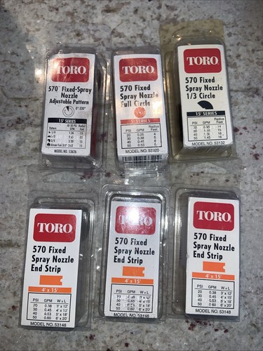 Lot (6) Toro 570 Fixed Spray Nozzle Various Models See Pics For Details ...