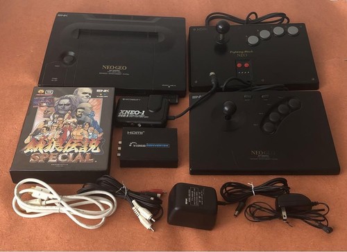 SNK NEO GEO Console Complete Set Black With HDMI Converter Used From ...