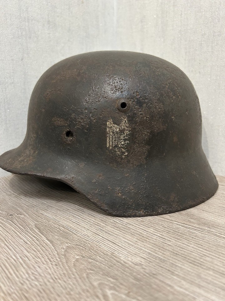 German Helmet M35 WW2 without restoration (original paint) WWII size 62 ...