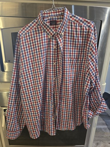 UNTUCKit Shirt Mens 3XL Red Blue Plaid Fit Wrinkle Free Button Down | eBay