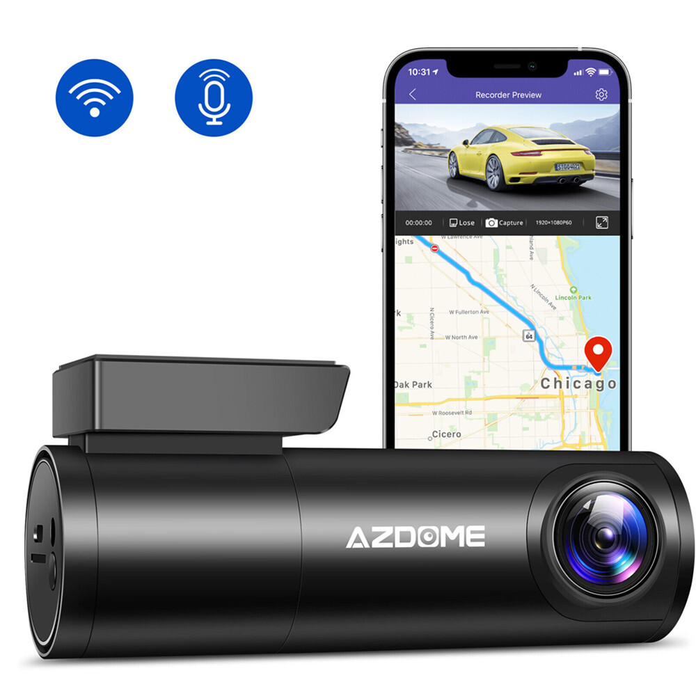 AZDOME M300 1296P Wi-Fi Voice Control Dash Camera - Black for sale ...