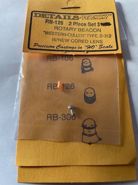 Details West HO Scale Rotary Beacon, 106,, 126, 306, and Rear Lite Set ...