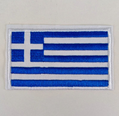 GREEK FLAG embroidered iron-on PATCH GREECE new EMBLEM HELLAS Hellenic Repub 108 | eBay