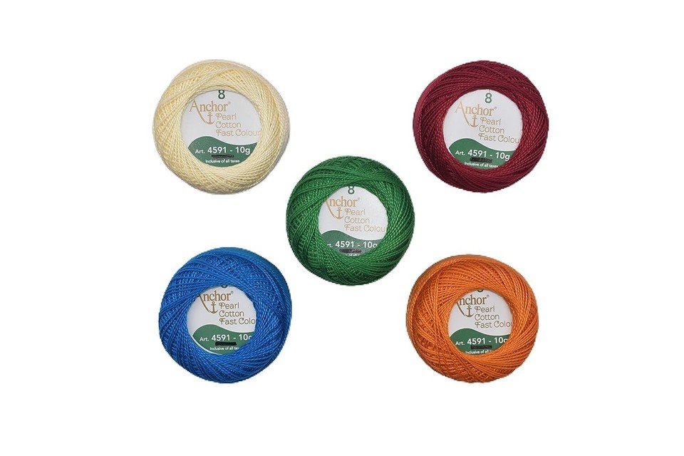 Variegated & Solid Anchor pearl cotton embroidery thread 85 mtr 10g ...