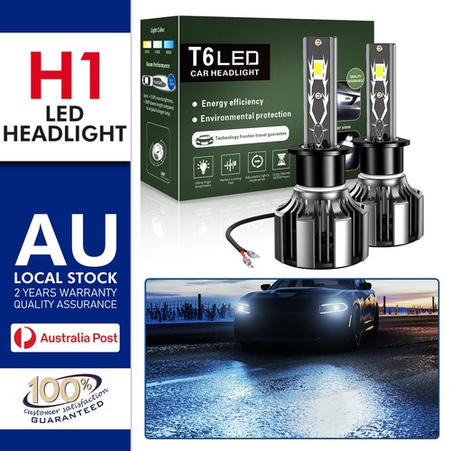 Pair H1 High Beam Globes LED Headlight Beam Bulbs For Holden Colorado ...
