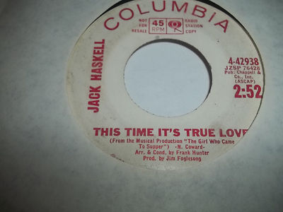 JACK HASKELL WLP PROMO 45 I'LL REMEMBER HER /THIS TIME IT'S TRUE LOVE ...
