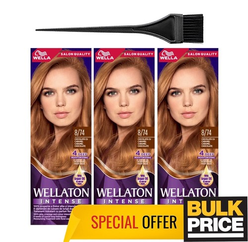 Wella Wellaton Intense Professional Hair Color 8/74 Caramel Chocolate 3 ...