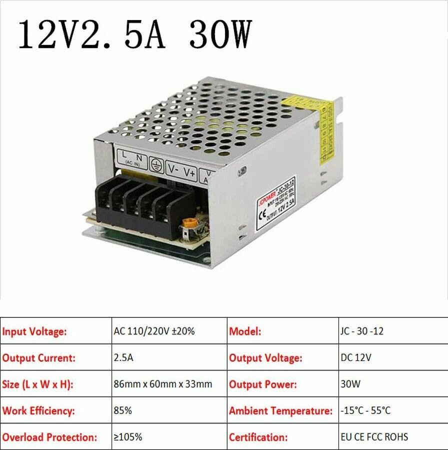 DC3V~48V Regulated Switching Power Supply 10W-1500W PSU For LED display ...