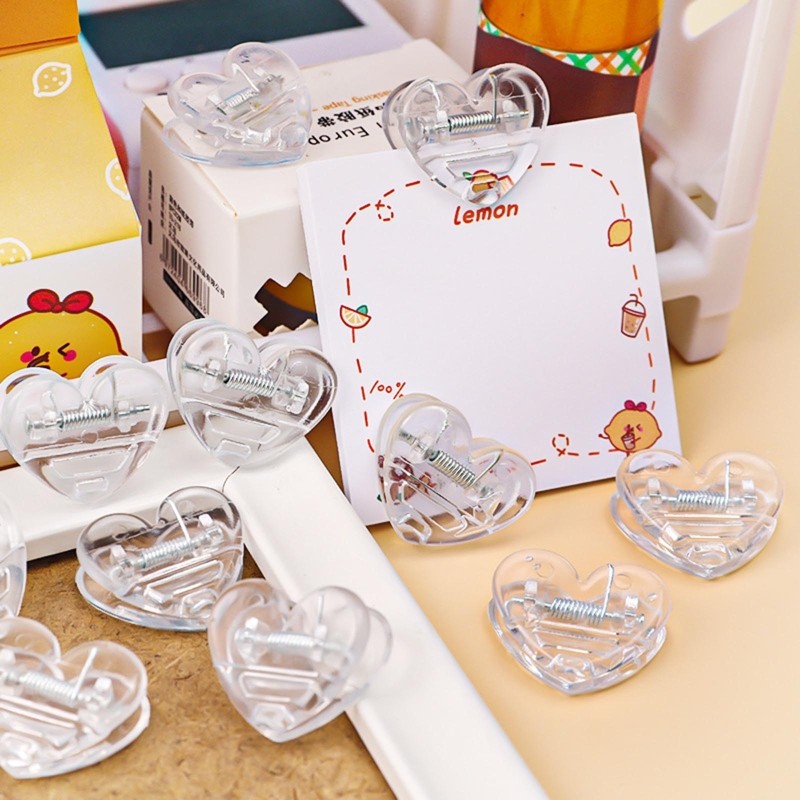 5PCS Clear Heart Paper Clips Mini Clips File Holder Clips for Students ...