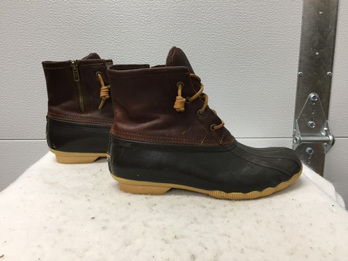 Sperry Top-Sider Saltwater Duck Boot Womens 9 Brown Waterproof Rubber ...