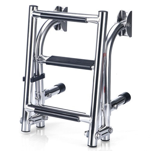 3 Steps Boat Ladder Stainless Steel Boarding Stern/Transom Mount 2+1 ...