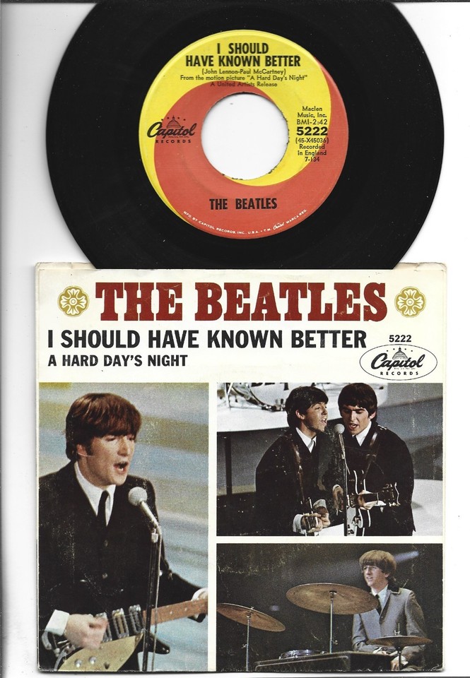 BRIT INVASION 45 w/ PIC SLEEVE- BEATLES - A HARD DAYS NIGHT - HEAR 1964 ...