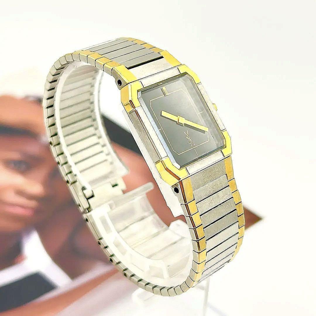 Yves Saint Laurent Square Ladies Watch Black Dial Gold Yves Saint Laurent Square Ladies Watch Black Dial Gold