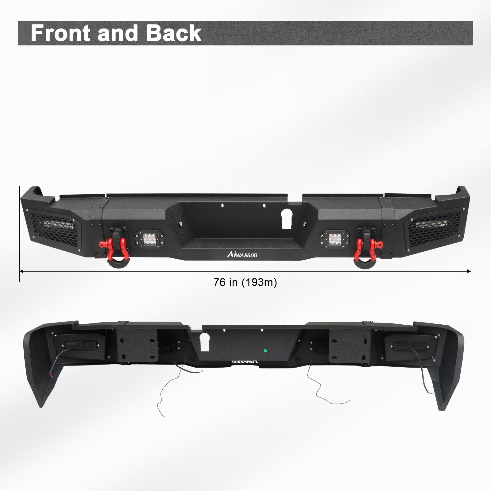 Black Steel Front Rear Bumpers fits 2019 2020 2021 2022 Dodge Ram 2500/ ...