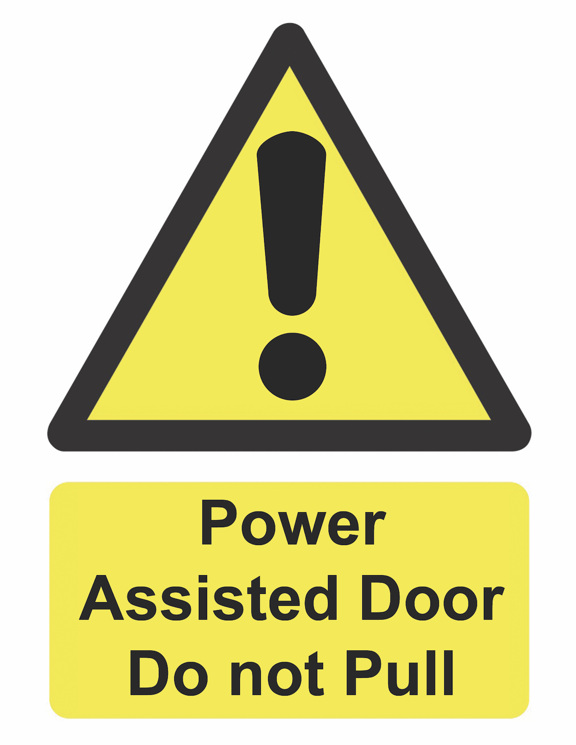 Caution Power Assisted Door Do Not Pull Self Adhesive Sticker Sign ...