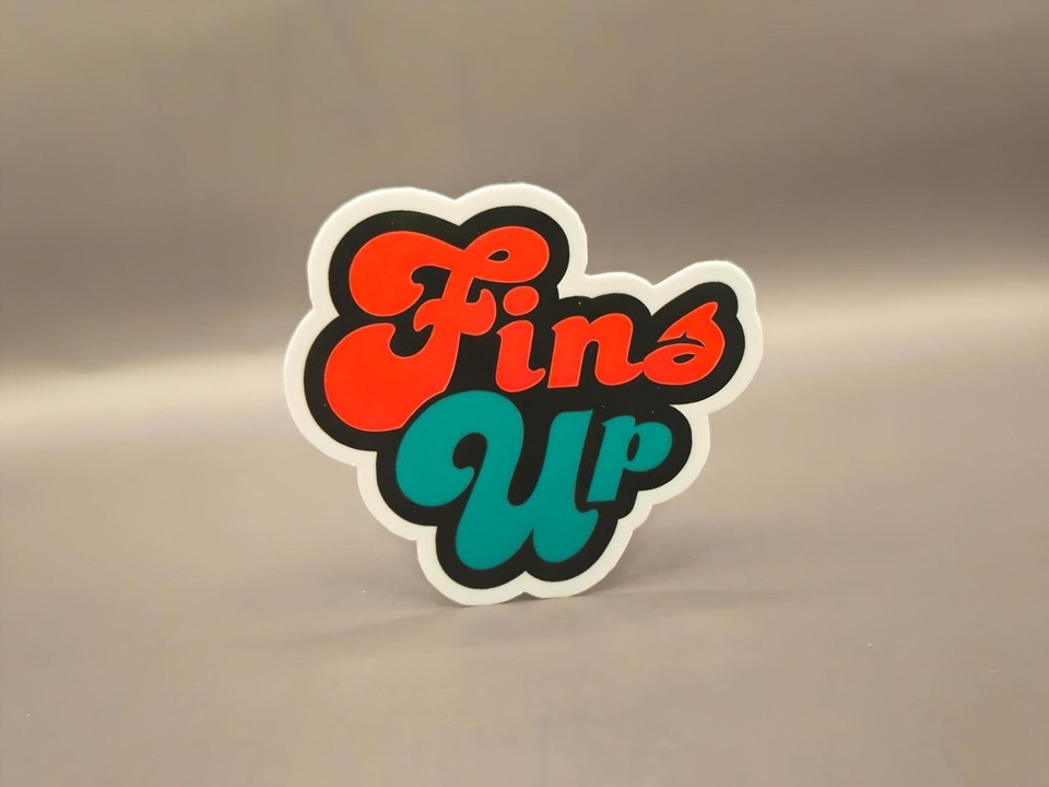 Football Vinyl Decal Stickers Florida Beach Sports Fins Up Retro Miami ...