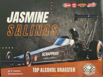VRHTF NHRA VTG COOL "JASMINE SALINAS SCRAPPERS RACING A/FUEL DRAGSTER ...