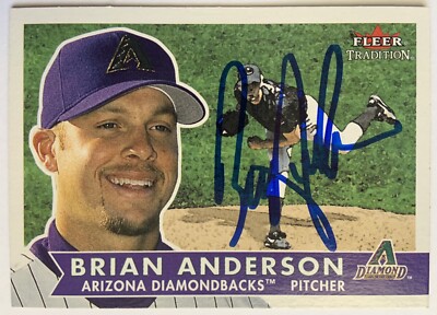 Brian Anderson Diamondbacks Signed 2001 Fleer Tradition Baseball Card ...