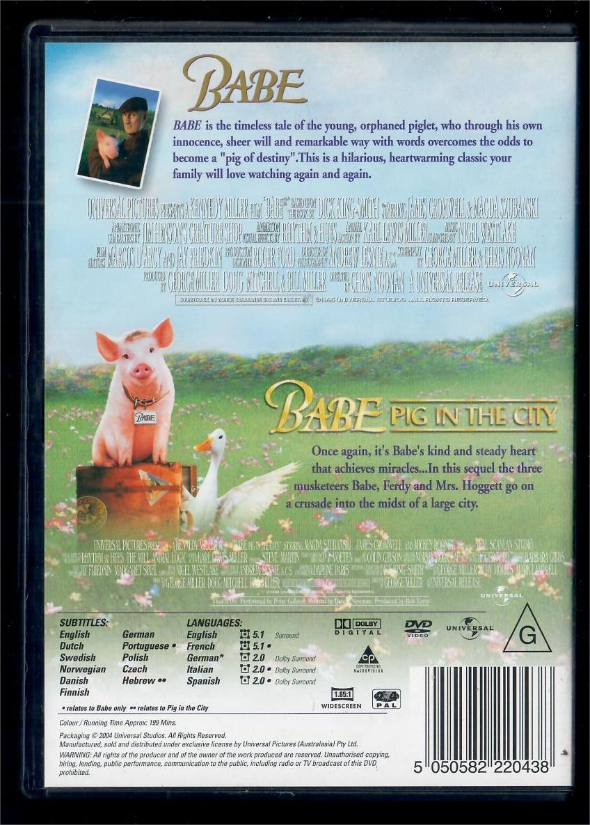 Babe / Babe - Pig In The City (DVD, 1995) | eBay