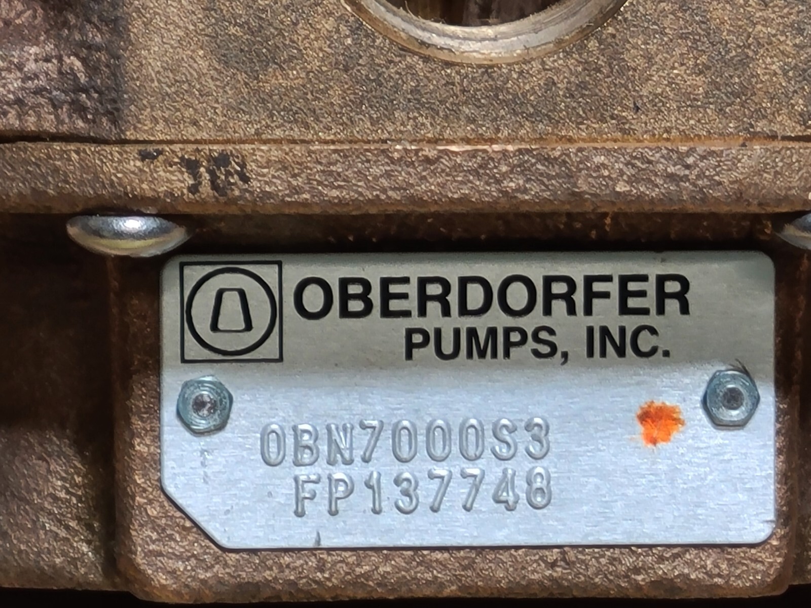 Oberdorfer Bronze Pedestal Mount Rotary Gear Pump 3/4" NPT Ports OB ...