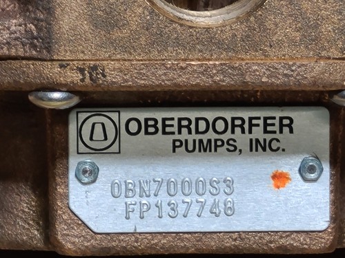 Oberdorfer Bronze Pedestal Mount Rotary Gear Pump 3/4" NPT Ports OB ...