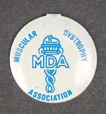 Vintage MDA Muscular Dystrophy Association Fold Over Badge Button Tab ...