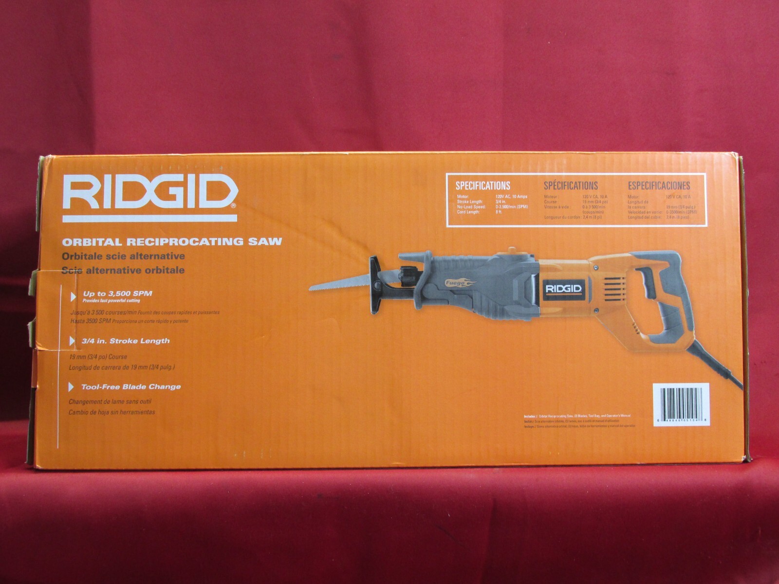 RIDGID R3002 Compact Orbital Reciprocating Saw - Orange (Kit with 2 ...