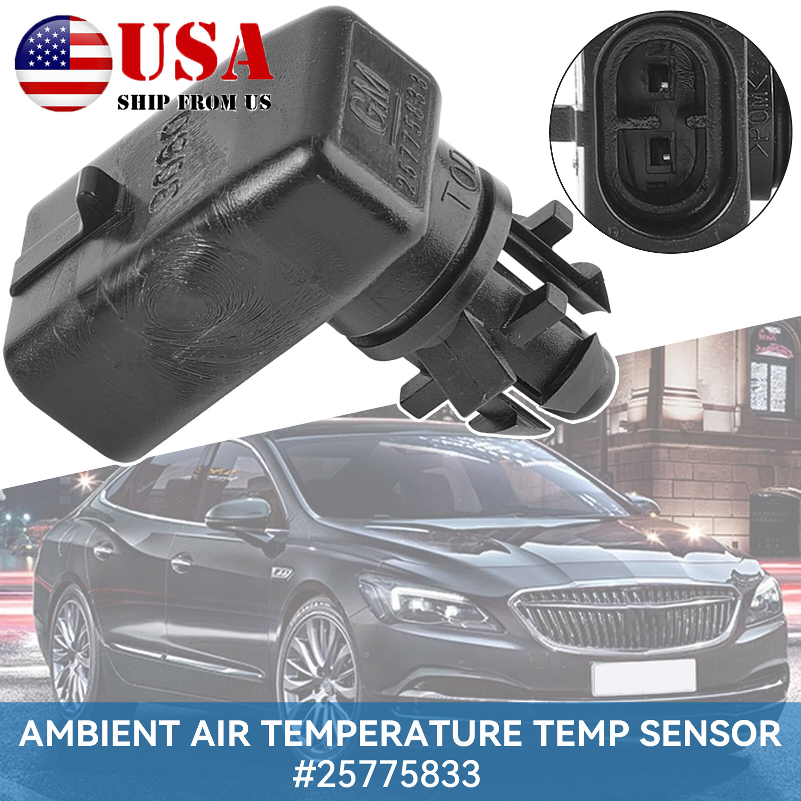 Ambient Air Temperature Temp Sensor #25775833 For Chevy Equinox Impala ...