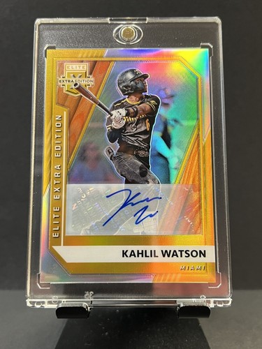 2021 Kahlil Watson Panini Elite Extra Edition Optic Signatures Gold #’d ...