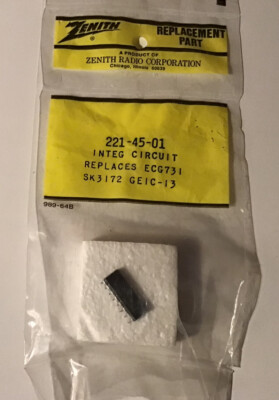 Vintage Zenith 221-45-01 Integrated Circuit. ECG731, SK3172, GEIC-13 | eBay