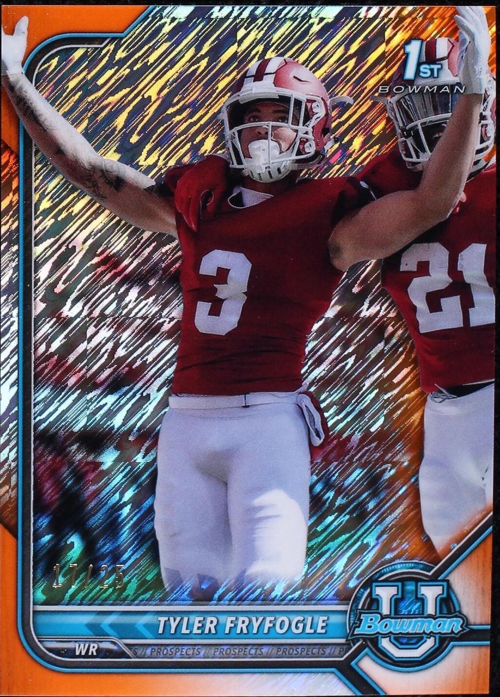 2021-22 Bowman University - Ty Fryfogle #22 Chrome Prospects Orange ...